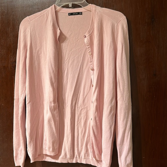 Zara | Sweaters | Zara Knit Pastel Pink Button Sweater | Poshmark